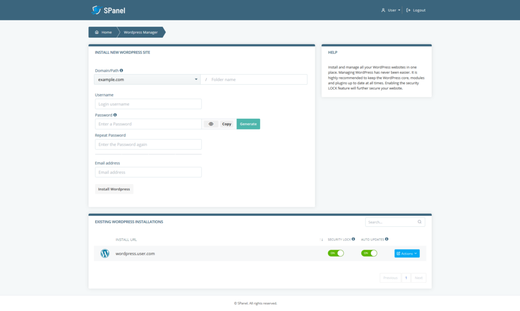 Getting Started with SPanel - Knowledge base - ScalaHosting